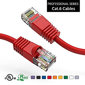 CABLYTIC (20 Pack Cat 6 Ethernet Cable 4 Feet Red UTP Booted 4 FT Computer Network Cable, Internet Cable, Cat 6 Cable