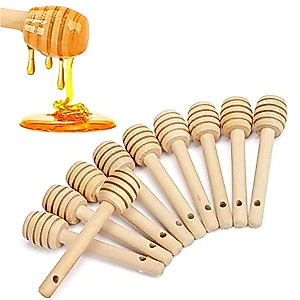 HAKSEN 55 PCS Honeycomb Stick, 3 Inch Mini Wooden Honey Dipper Charcuterie Accessories Honey Wand Honey Stirrers for Honey Syrup Jam Viscous Liquid