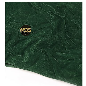 MDS Pack of 1 Yard Stretch Velvet Fabric for Wedding Dress Fashion Crafts Costumes Dance wear Clothing Home Decor Plush Silky Velvet – 58” Width Hunter Green