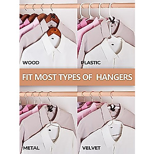 HOUSE DAY Space Saving Hanger Hooks 60 Pack, Black Clothes Hanger Connector Hooks, Heavy Duty Hanger Hooks Space Saver, Durable Hanger Connector Hooks, Premium Cascading Hanger Hooks for Closet