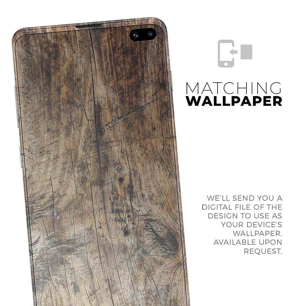 DesignSkinz Raw Wood Planks V6 Protective Vinyl Decal Wrap Skin Cover Compatible with The Samsung Galaxy S20 (Screen Trim & Back Glass Skin)