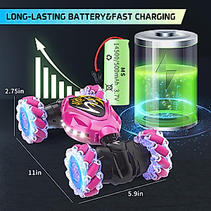 Terucle RC Cars, 2.4Ghz 4WD New Gravity Gesture Sensing Remote Control Car Toys, RC Stunt Twist Car Toys for 6-12 yr Boys & Girls, RC Drift Car with Light Music Best Gift for Kids Age 7 8 9 10 11 yr