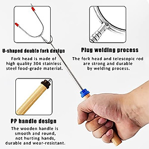 GRILLYARD Marshmallow Roasting Sticks – Smores Skewers for Fire Pit Kit– Durable Stainless Steel Camping Accessories with Wooden Handles – Practical and Easy to Use