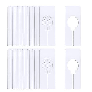 30 Piece White Rectangular Clothing Rack Size Dividers, Rectangular Blank Closet Dividers Hanging, Blank Hanger Separator, Closet Dividers for Clothing Rack (30)