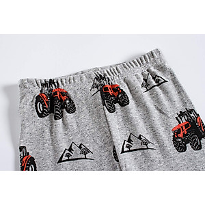 KikizYe Little Boys Tractor Summer Pajamas Kids Short Sleeve Cotton jammies Size 5