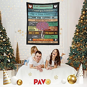 New Granddaughter Gifts from Grandma - Soft Fleece Love Tree Throws Blanket to My Granddaughter - Granddaughter Blanket for Birthday, Christmas, Graduation Day, Blanket 50" x 60"