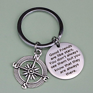 Jstud Inspirational Best Friend Keychain Gifts Good Friends are Like Stars Friendship Jewelry Gift Keychain for Women Men