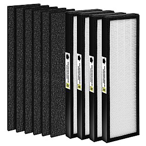 FCFMY 4 Packs FLT4825 True HEPA Filter B Replacement Compatible with AC4825 AC4300 AC4800 AC4900 AC4850, 4 HEPA Filter and 6 Carbon Pre Filters