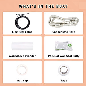 Wostore 16 Ft. Line Set 1/4&3/8 Inch 3/8" PE for Mini Split Air Conditioner Insulated Coil Copper Pipes HVAC with Fittings