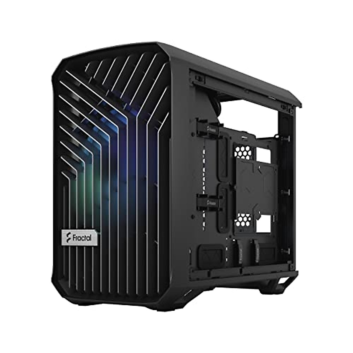 Fractal Design Torrent Nano RGB Black - Light Tint Tempered Glass Side Panels - Open Grille for Maximum air Intake - 180mm RGB PWM Fan Included - Type C - mITX Airflow Mini Tower PC Gaming Case