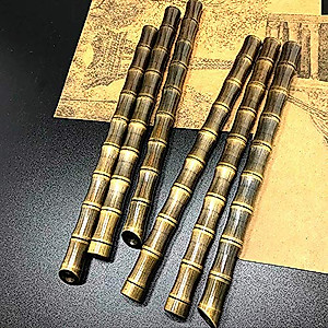 EKLOEN Bamboo Joint Solid Brass Pen, Bronze-coloured Sign Signature Pen Ballpoint Pen(01905A)