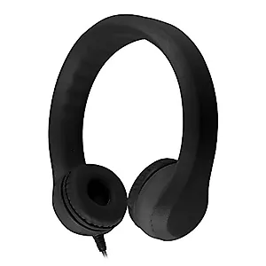 HamiltonBuhl Kids-BLK Wired Headphones, Black, 2.35x6.75x6.85