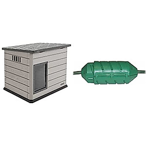 Lifetime Deluxe Dog House, Weather Protected with Adjustable Vents, Ideal Shelter for Medium to Large Dogs & Farm Innovators INC Model CC-2 Connect Water-Tight Cord Lock-Green, Pack of 1