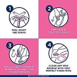 Veet Leg and Body Hair Remover Cold Wax Strips, 40 ct (Pack of 3)