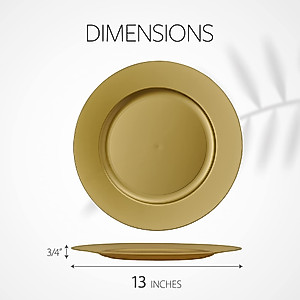 ELEGANT DISPOSABLES 13'' Party Chargers Large Plates & Platters Great for Elegant Party's Weddings Tableware Great for Serving dish Gold Pack of 12