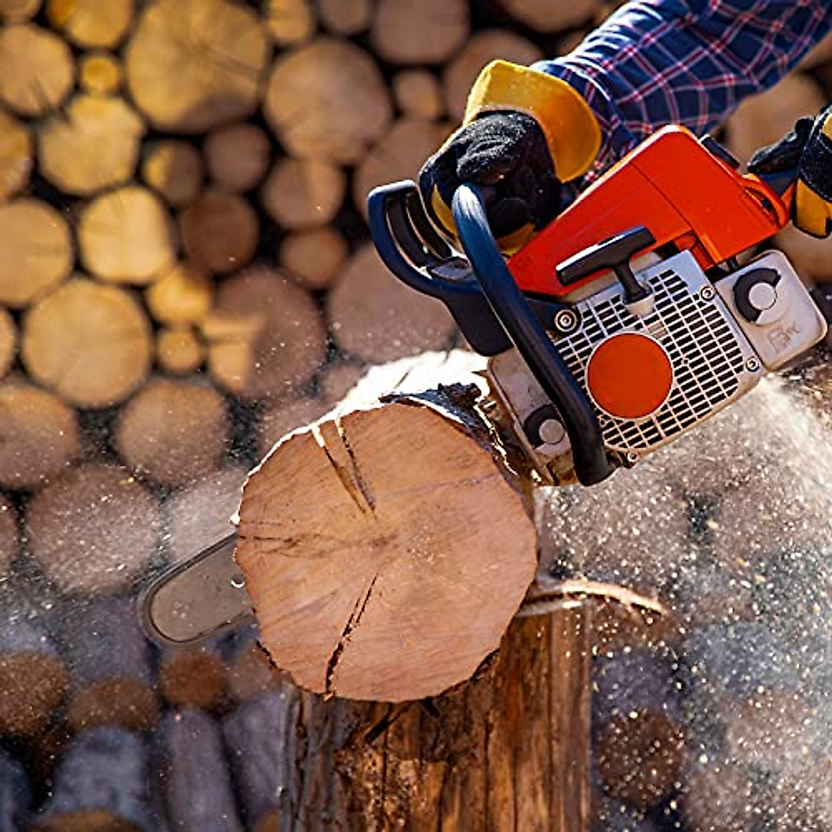 WORKPRO 2-Pack 18 Inch Chainsaw Chain, 3/8"Pitch, 62 Drive Links Wood Cutting Saw Chain for Chainsaw Parts fits Craftsman, Husqvarna, Poulan, Echo, DeWalt