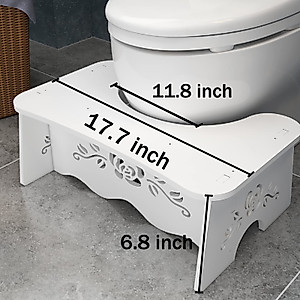 Squatting Toilet Stool for Adults, Poop Stool for Squatting Posture, Sturdy Toilet Step Stool, Steps Squat Stool Detachable Wood-Plastic Composites, Environmentally Friendly Materials, Easy to Wash