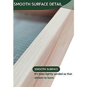 Soil Sifter,Dirt Sifter for Gardening Rock Sifter for Rocks Compost Sifter Wooden Sifting Screen,Garden Sieve for Pellet/Gravel/Soil/Leaves,Garden Tool 15.7" x11.8”x2.8” with 1/5” Mesh…