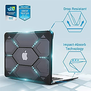 IBENZER Compatible MacBook Air 13 Inch Case A1466 A1369, Heavy Duty Protective Hard Shell Case Cover for Apple Mac Air 13 Old Version 2017 2016 2015 2014 2013 2012 2011 2010, Black, HA13CYBK