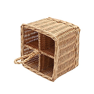 JJSQ Wicker Woven Utensil Caddy Silverware Caddy Flatware Caddy Cutlery Holder for Kitchen Dining Table, Parties - Holds Forks, Knives, Spoons,Serving Utensils