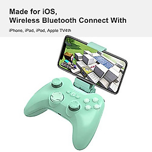 PXN 6603 MFi Controller Wireless Game Controller Portable Joystick Vibration Handle Gamepad for IPhone/IPad/IPod Touch/Apple TV (Green)