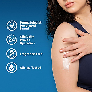 Lubriderm Fragrance Free Daily Moisture Lotion + Pro-Ceramide, Shea Butter & Glycerin, Face, Hand & Body Lotion for Sensitive Skin, Hydrating Lotion for Healthier-Looking Skin, 24 fl. oz