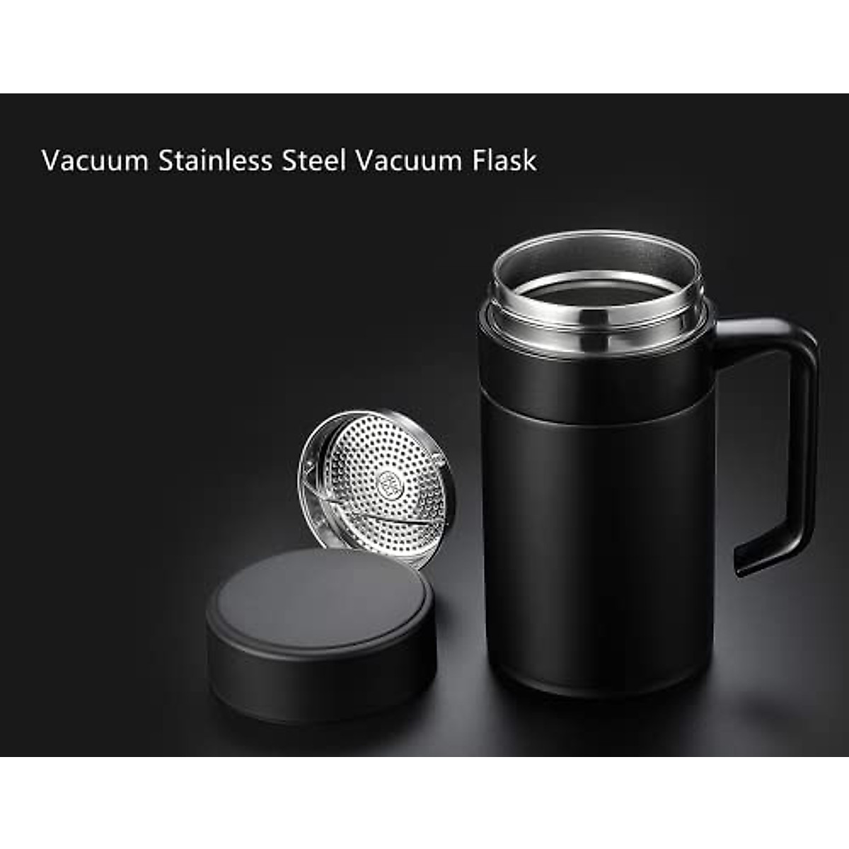 14 oz Coffee Mug, Vacuum Insulated Office Thermos Cup, Stainless Steel Camping Coffee Cup with Handle and Lid, Travel Tumbler Cup for Hot & Cold Drinks