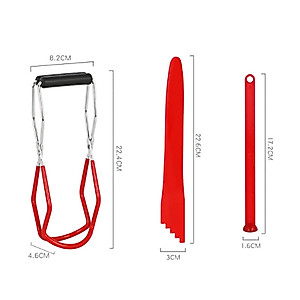 Aifeier ET Canning Tools Kit includes 1pcs Bubble Popper Bubble Remover, 1pcs Jar Lid Lifter Magnetic Lid Lifter and 1pcs Stainless Steel Canning Tongs (Red)