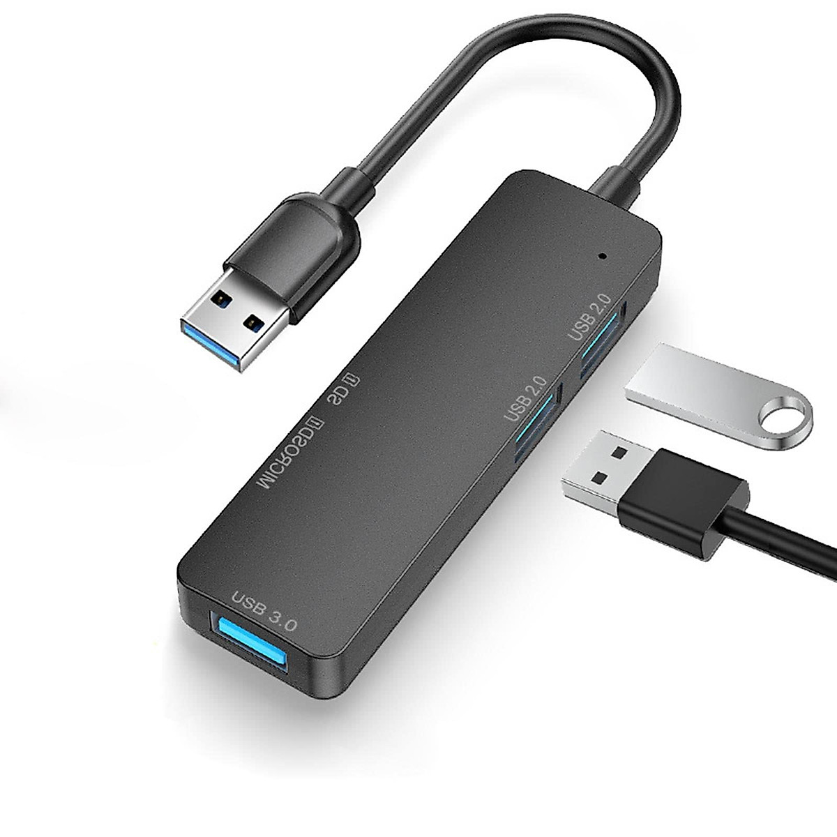 MatureGirl 5-Port USB Hub Splitter, USB C Hub Adapter, 5 in 1 USB C Adapter with USB 3.0, TF and SD Card Reader, 2 USB 2.0 Ports for MacBook Pro, Pixelbook, XPS (Black)