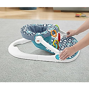Fisher-Price Portable Baby Chair, Sit-Me-Up Floor Seat with 2 Removable Toys & Washable Seat Pad, Honeycomb [Amazon Exclusive]