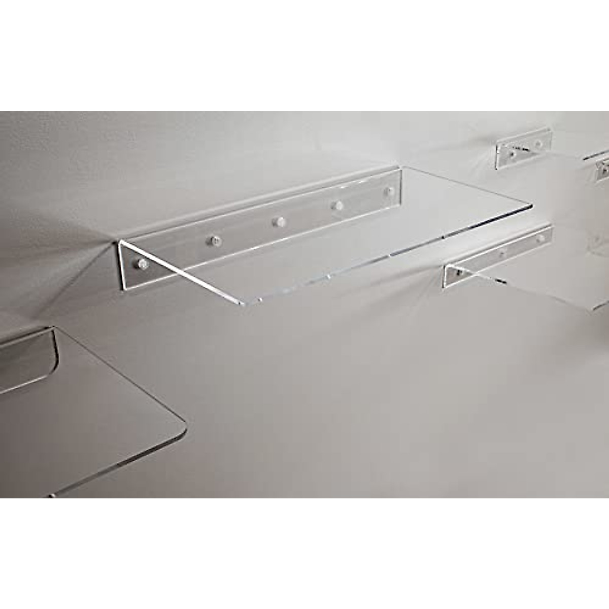 24" Long Clear Floating Shelf (8" deep)