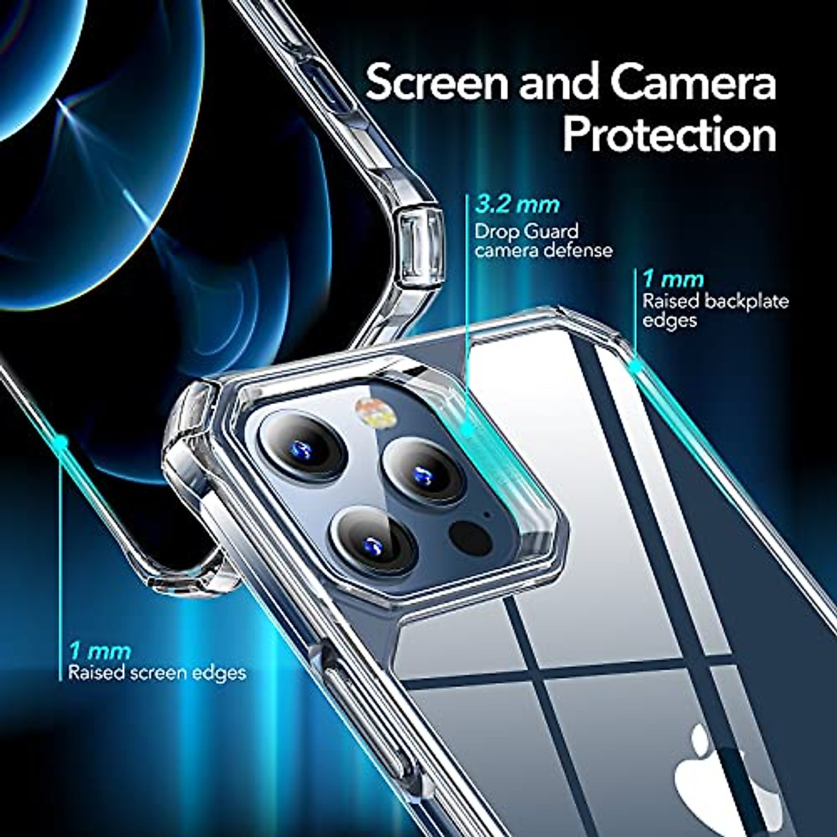 ESR for iPhone 12 Pro Max Phone Case, Military-Grade Protection, Shock-Absorbing Corners, Scratch- and Yellowing-Resistant Hard Back, Phone Case for iPhone 12 Pro Max, Air Armor Case, Clear