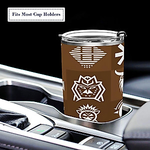 Traditional Culture Of Brown Totem Stainless Steel car cup with Straw Lid coffee travel mug 20oz for hot and cold drinks simply Vacuum Insulated Tumbler 20 OZ