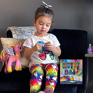 Townley Girl My Little Pony 10 Pcs Sparkly Cosmetic Beauty Makeup Set for Kids Girls Teen with 5 Pcs Lip Gloss, 5 Pcs Nail Polish & Nail Stickers Perfect for Parties, Sleepovers and Makeovers Age 3+