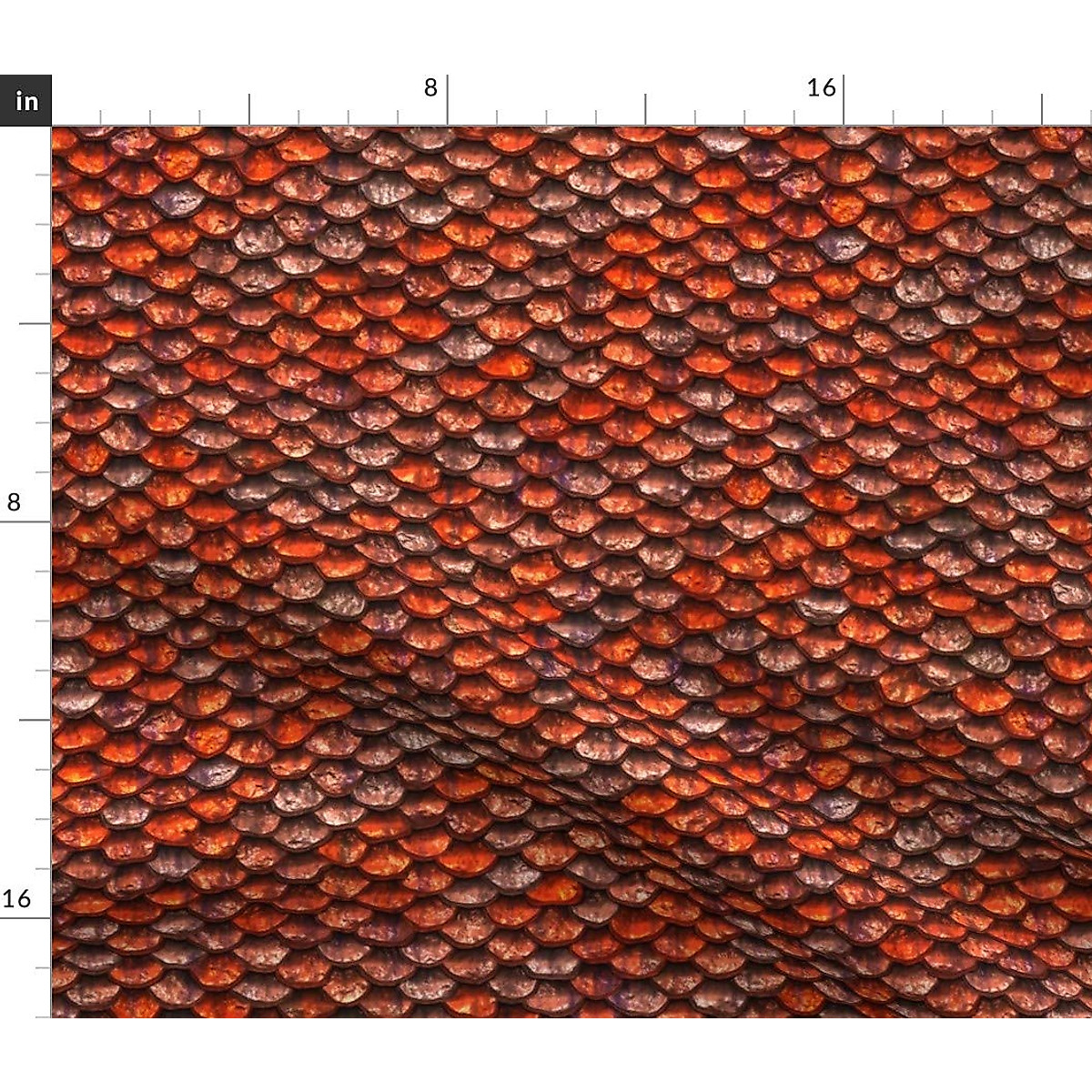 Spoonflower Fabric - Mermaid Scales Orange Fish Scale Skin Tail Printed on Petal Signature Cotton Fabric by The Yard - Sewing Quilting Apparel Crafts Decor