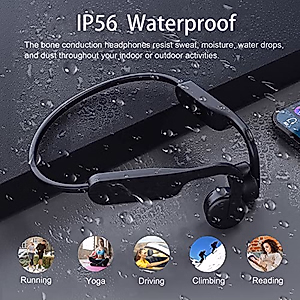 ZKAPOR Bone Conduction Headphones, Open Ear Headphones Sports Wireless Earphones, Bluetooth Headphones with Built-in Mic,Up to 8 Hours Playtime,Waterproof Earphones for Running Workouts(Black)