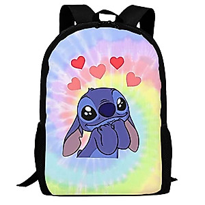 Stitch Backpack Cute Stitch Cartoon Character Unisex Laptop Backpack Adult Daypack Lightweight Backpack - Stitch Merch Bag Gifts