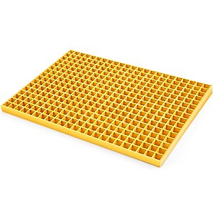 Cinnvoice 1 Pcs 36 x 25 in Fiberglass Molded Grating Floor Bar Frp Grating 1.5 x 1.5 in Square Panel Grille for Tree Grate, Pigeon Loft, Trenches, Drainage, Decks