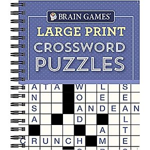 Brain Games - Large Print Crossword Puzzles (Purple)