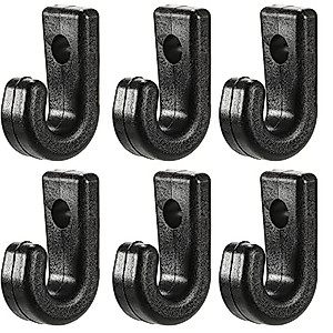 Mesee 50 pcs Kayak J Hooks Black Nylon, Plastic J-Shaped Bungee Cord Lashing Hook,Tie Down J-Hooks for Kayaks/Canoes Repair/Paddle Board/Rowing Boats Accessory