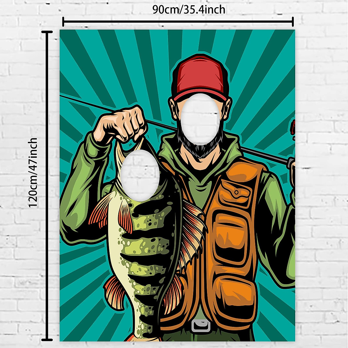 Fisherman Banner Backdrop Background Pretend Play Party Game Photo Booth Props Gone Fishing Fisher Fish Theme Decor for Kid Boy Girl 1st Birthday Baby Shower Favors Supplies Decorations, Multi