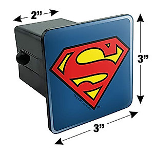 Superman Classic S Shield Logo Tow Trailer Hitch Cover Plug Insert