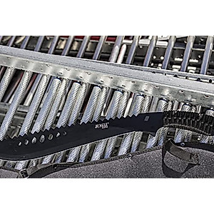 Jungle Master–Machete with Reverse Serrations–Black Stainless Steel Blade w/ Reverse Serrations,Full Tang,Cord Wrapped Handle,Nylon Sheath,Outdoor,Hunt,Camp,Hike,Survival,JM-031B 21-Inch Overall