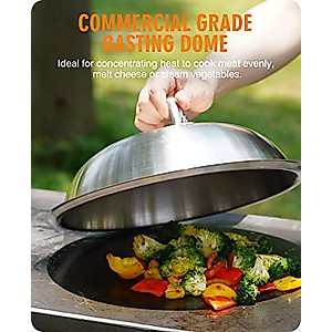 homenote Griddle Accessories for Blackstone, Commercial Grade 12 Inch Heavy Duty Round Melting Dome with Cast Iron Smash Burger Press Perfect for Flat Top Hibachi Grill Indoor Outdoor