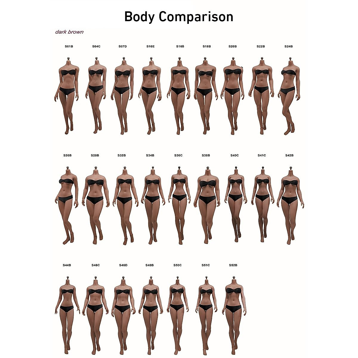 HiPlay TBLeague Seamless Action Figure Anime Body Type and Small Bust 1:6 Scale S45A(Suntan, Without Head)