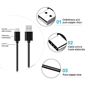 Replacement Type-c Headphones Short Charger Cable Cord for Sony WH-1000XM4 WH-1000XM3 WF-1000XM4 WH-XB900N WH-CH510 WI-1000XM2 WI-C200 WI-XB400, AKG Y400 Y600NC, WF-1000XM3, Bose NCH700 (20cm)