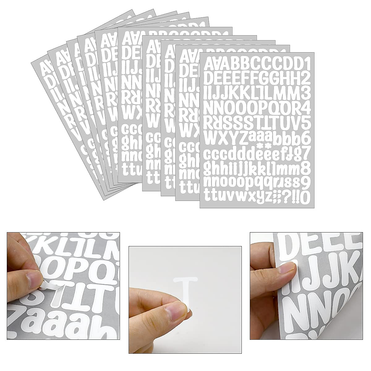 1260 Pieces 10 Sheets A4 Vinyl Letter Sticker, Self Adhesive Letters Numbers Mailbox Numbers Sticker for Signs, Window, Mailbox, Door (White,1 Inch)