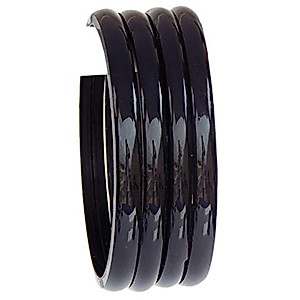 JD'Z COLLECTION Indian Jewelry Glass Bangles for Women Bollywood Plain Glass Bangles Set of 4p Traditional Costume Matching Bracelets Bangles For Women/Girls (Black 2.4)