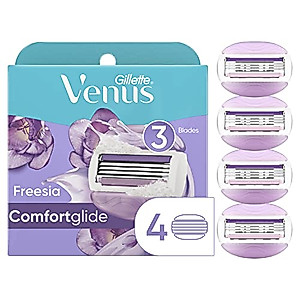 Gillette Venus ComfortGlide Freesia Women's Razor Refills, 4 Refills (Packaging May Vary)