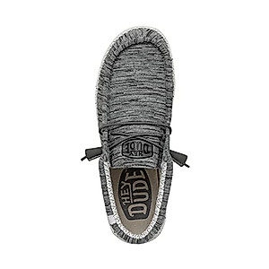 Hey Dude Men's Wally Stretch Stone White Size 11 | Men's Loafers | Men's Slip On Shoes | Comfortable & Light-Weight